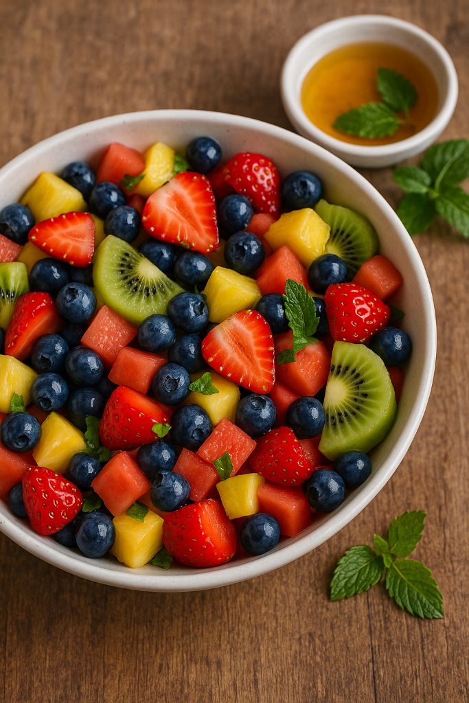 Summer Solstice Fruit Salad with Mint & Citrus Honey Drizzle ...